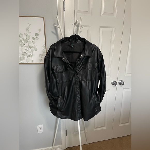wild fable | Jackets & Coats | Xxl Faux Leather Shirt Jacket | Poshmark